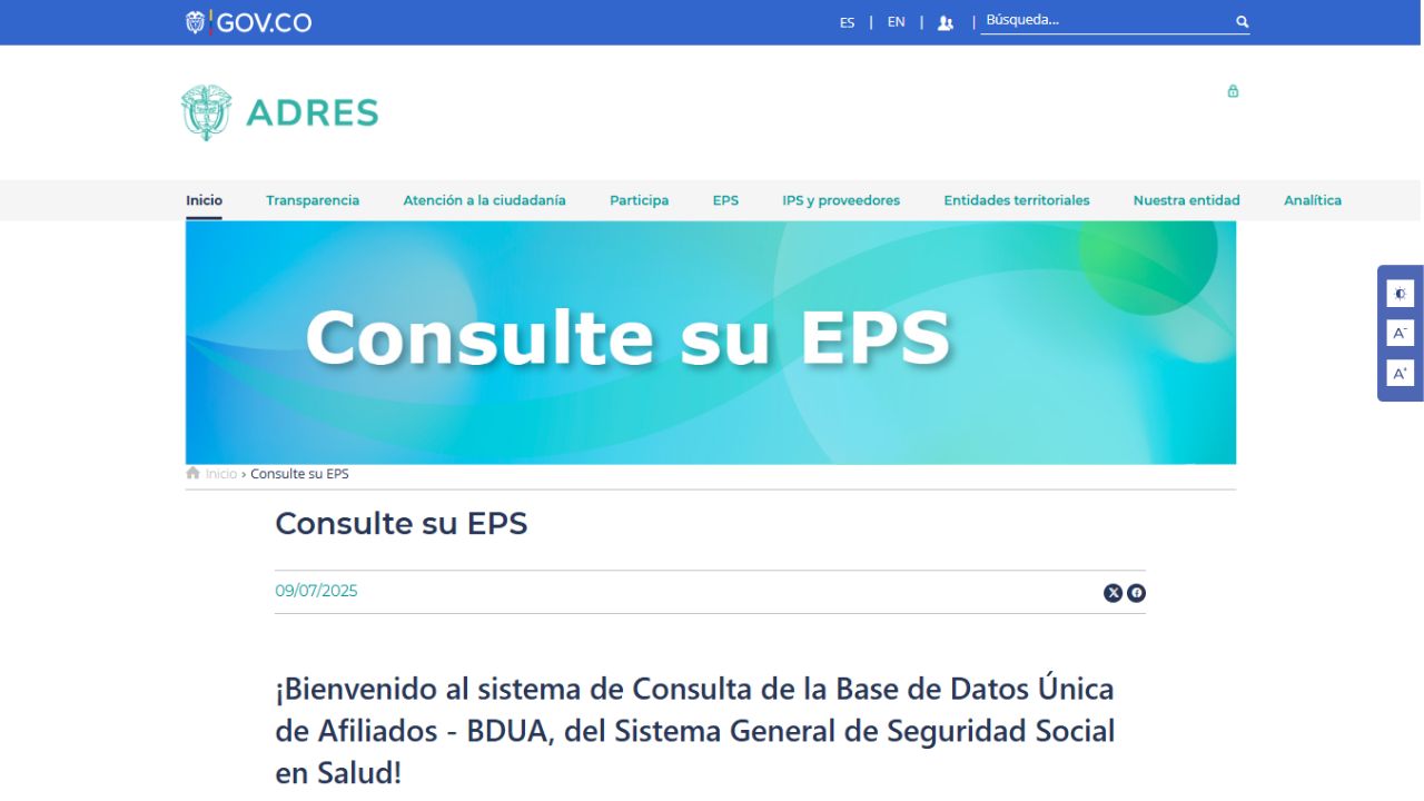 Consulta tu EPS en ADRES: paso a paso para saber si estás afiliado